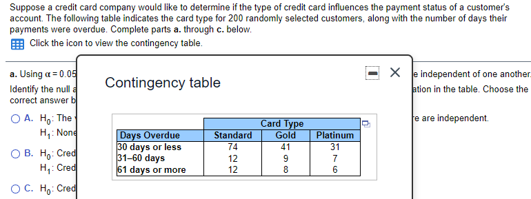 Solved Suppose a credit card company would like to determine | Chegg.com