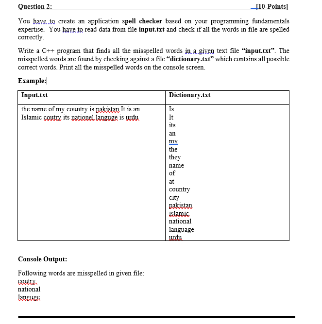 Solved You have to create an application spell checker based | Chegg.com