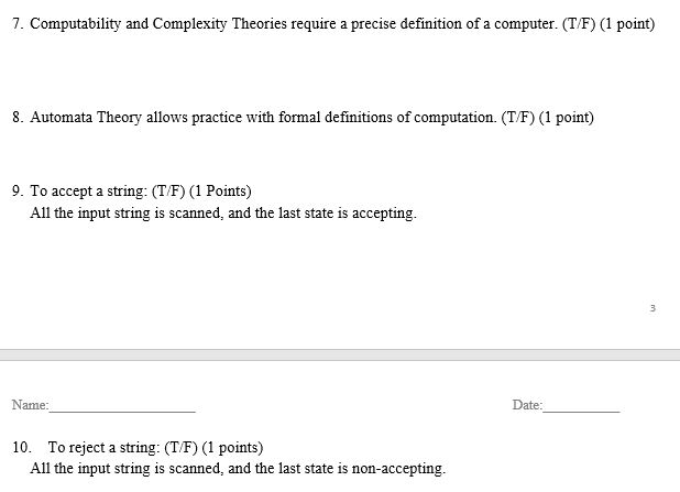 Solved 7. Computability and Complexity Theories require a | Chegg.com
