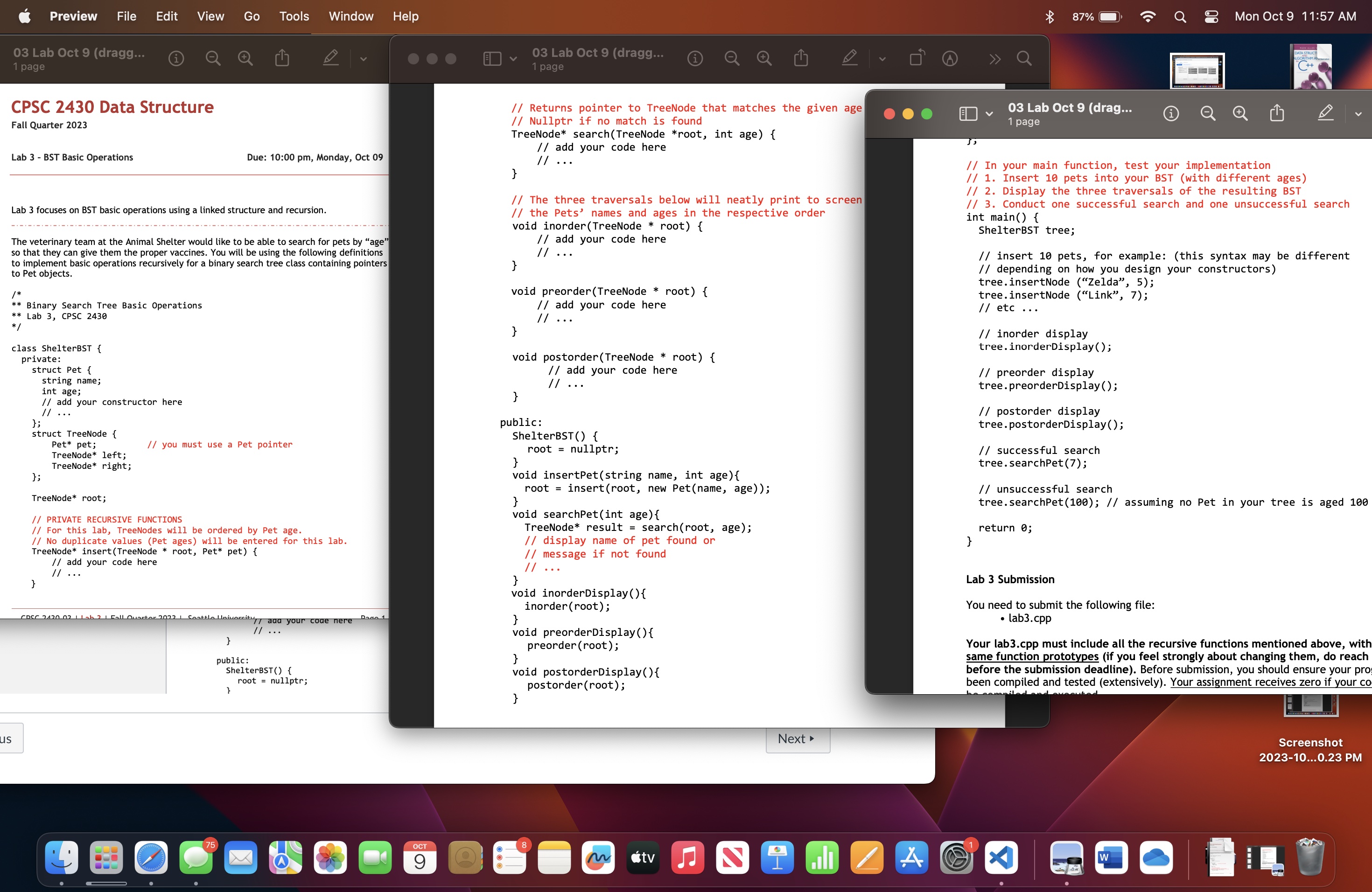 Solved In C++The veterinary team at the Animal Shelter would | Chegg.com