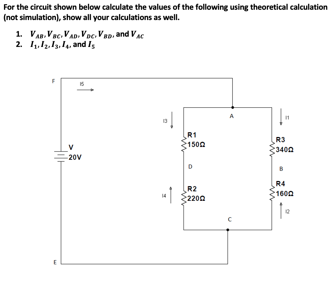 Solved For the circuit shown below calculate the values of | Chegg.com