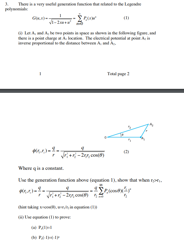 3. There is a very useful generation function that | Chegg.com