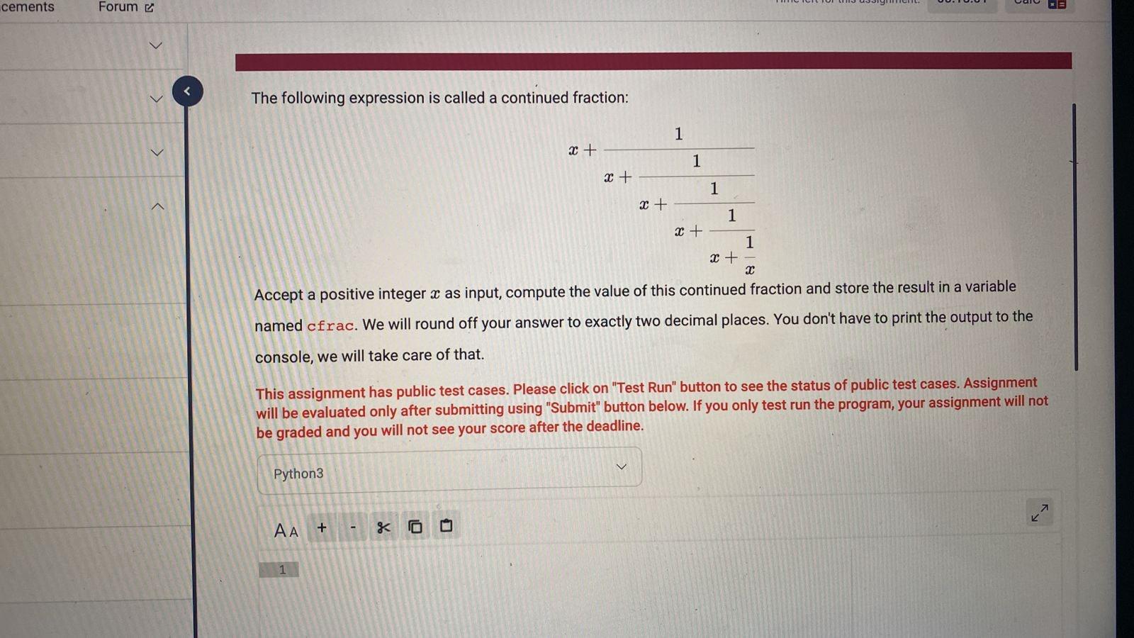 Solved The following expression is called a continued | Chegg.com