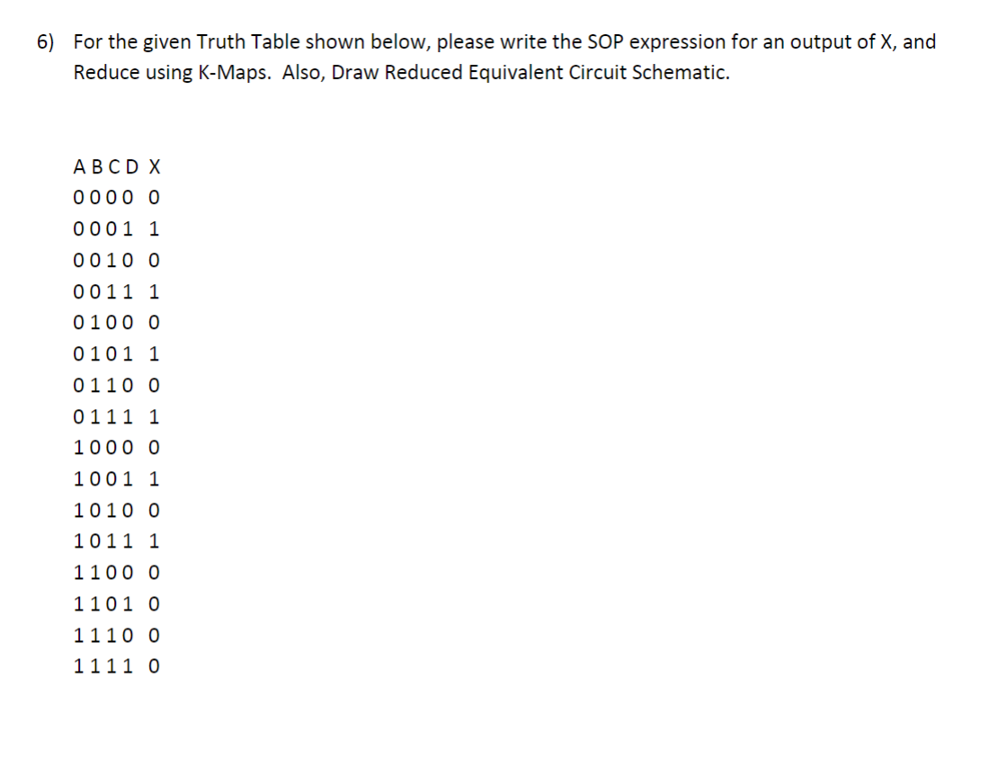 Solved For the given Truth Table shown below, please write | Chegg.com