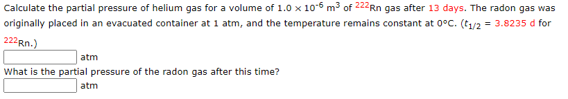 Calculate the partial pressure of helium gas for a | Chegg.com