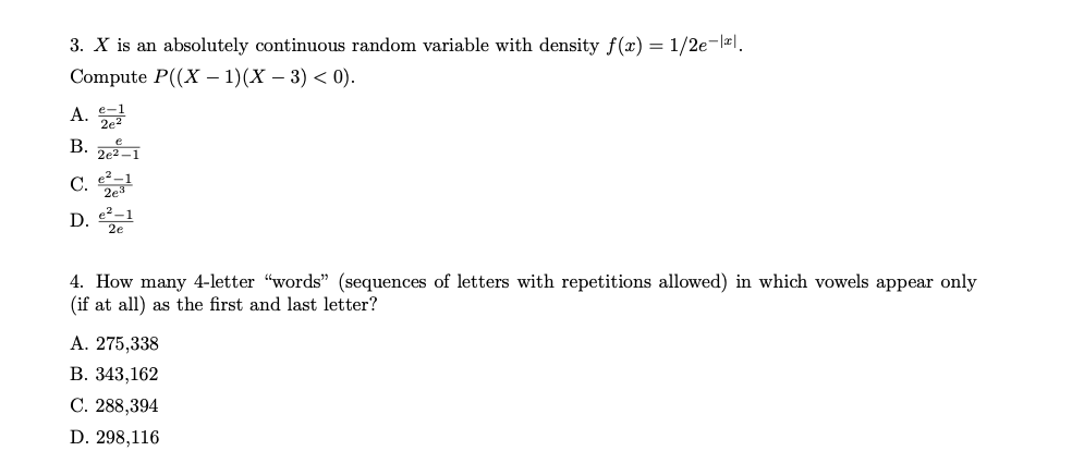 Solved 3. X is an absolutely continuous random variable with | Chegg.com