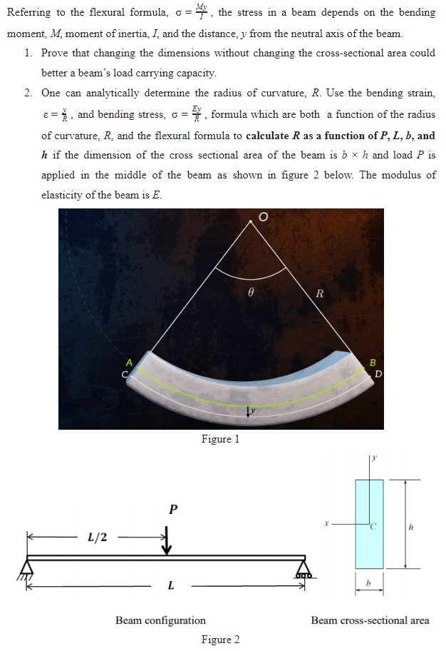 Solved Referring to the flexural formula, or the stress in a | Chegg.com