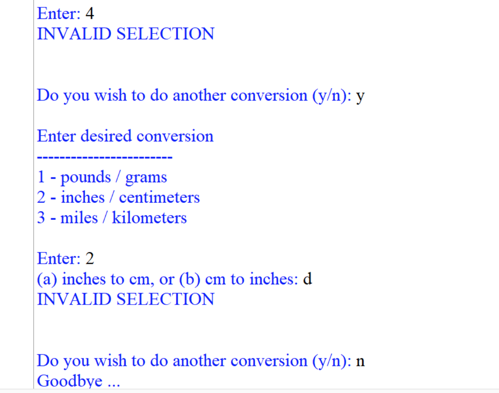 Metric Conversion: Develop and test a Python program | Chegg.com