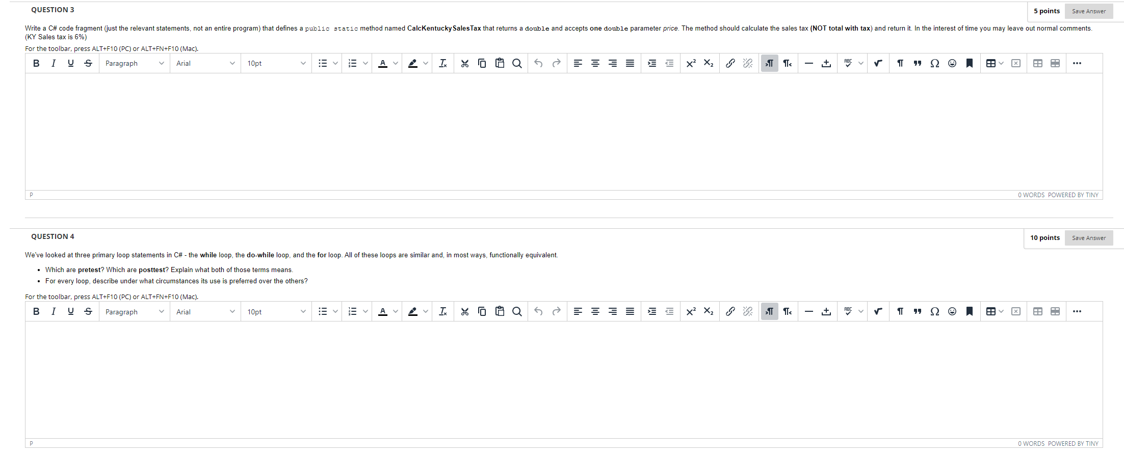 Solved We've looked at three primary loop statements in C\# | Chegg.com