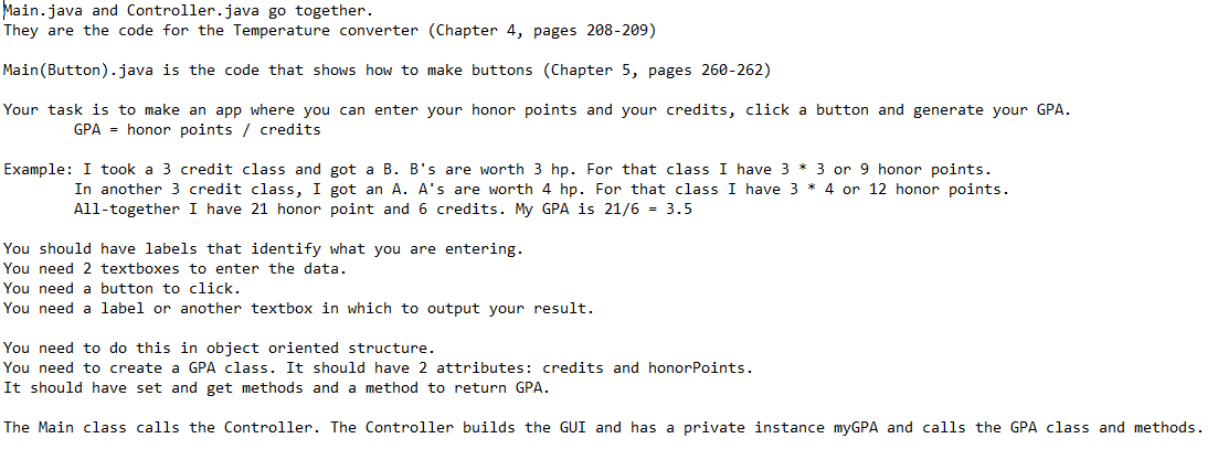 Main.java and Controller.java go together. They are | Chegg.com