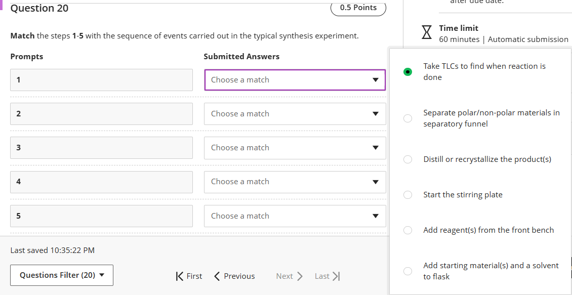 Solved Match the steps 1-5 with the sequence of events | Chegg.com
