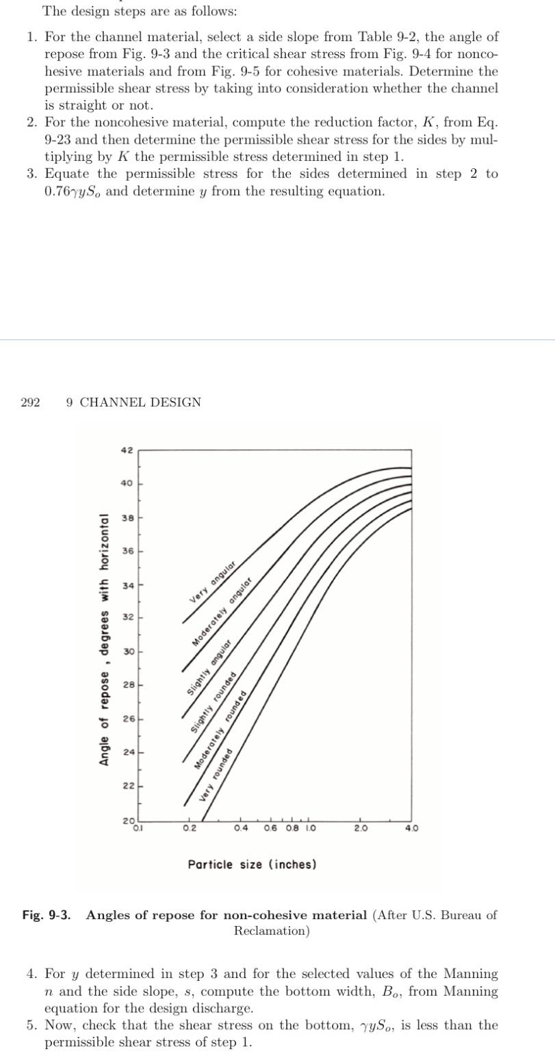 Solved Design a gravel riprap-lined trapezoidal channel to | Chegg.com