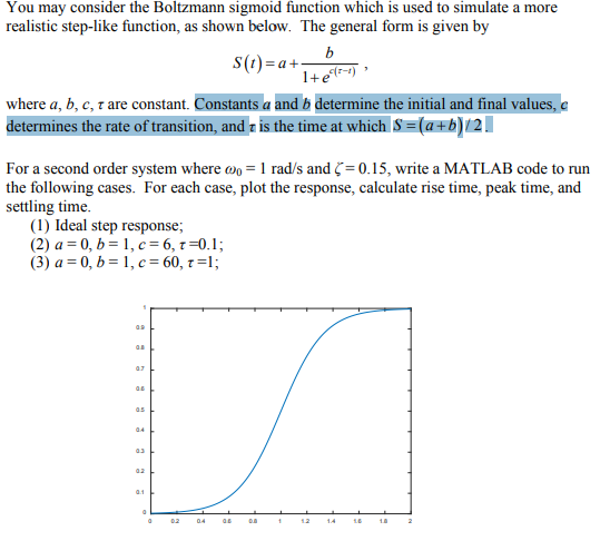 You May Consider The Boltzmann Sigmoid Function Which