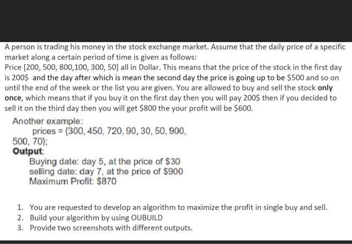 Solved i only need algorithm build by OUBUILD with 2 screen | Chegg.com