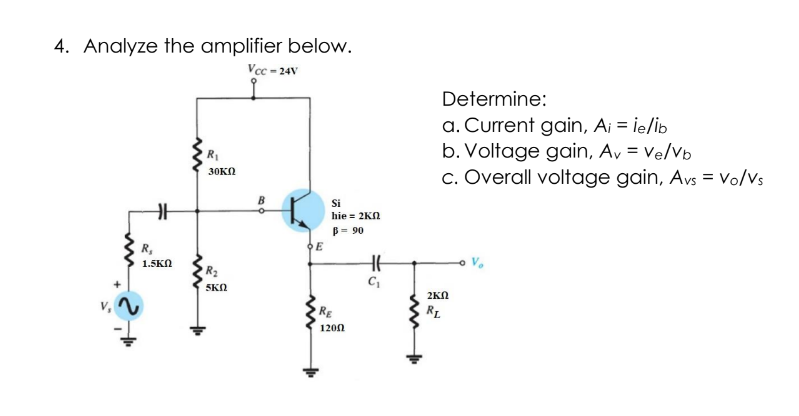 Analyze the amplifier below. | Chegg.com