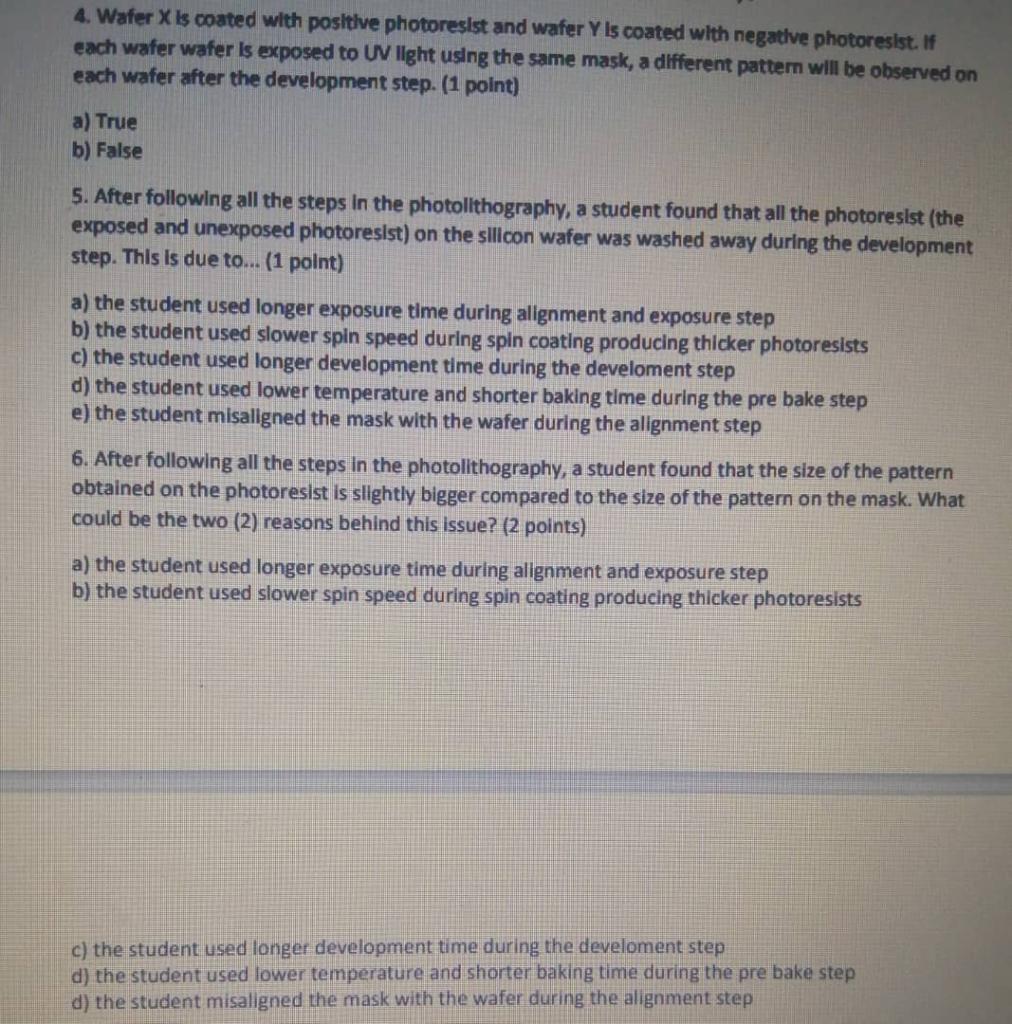Solved 1. Negative photoresist is no longer used to produce | Chegg.com