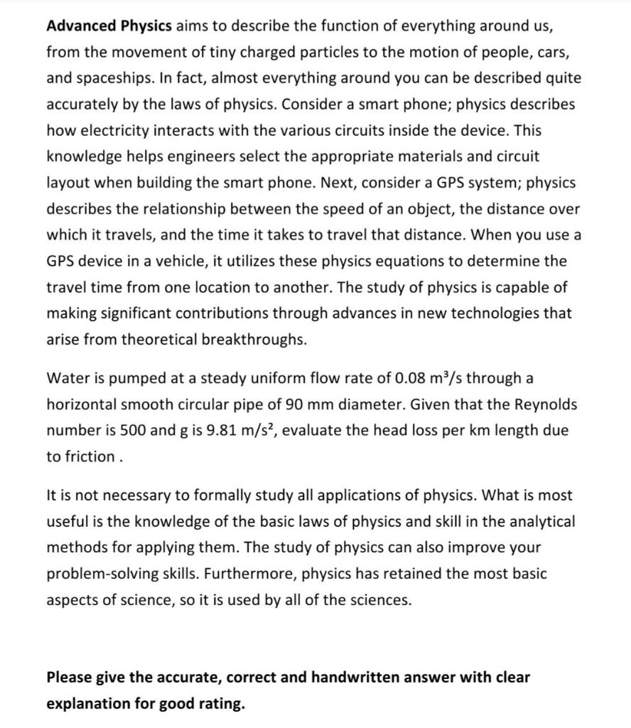 Solved Advanced Physics aims to describe the function of | Chegg.com