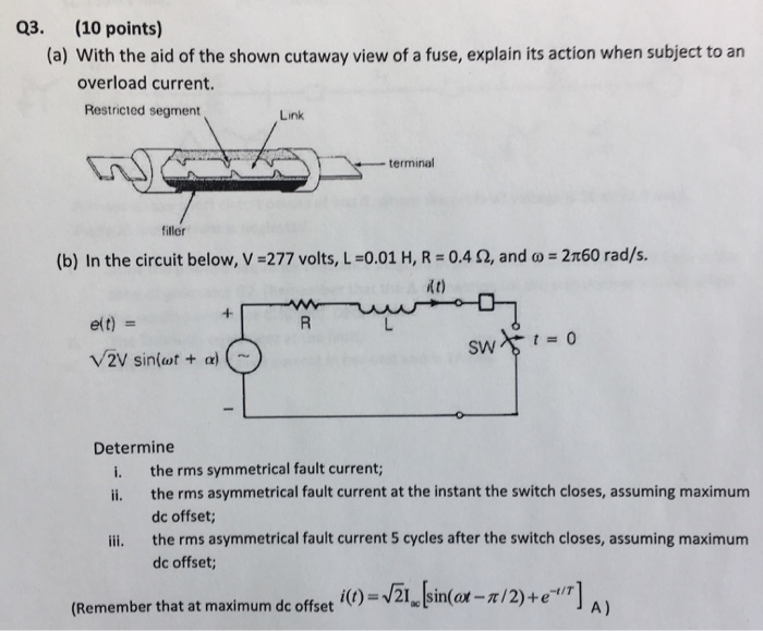 Solved (a) With the aid of the shown cutaway view of a fuse, | Chegg.com