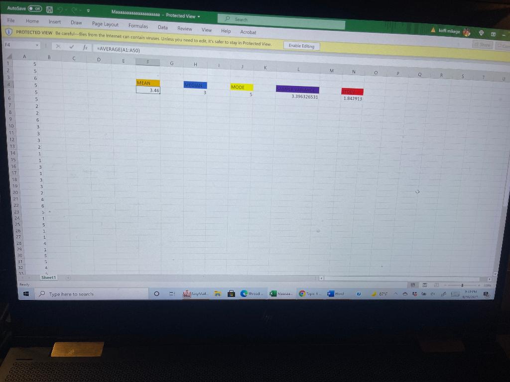 Solved Roll a single die 50 times and record the results. | Chegg.com