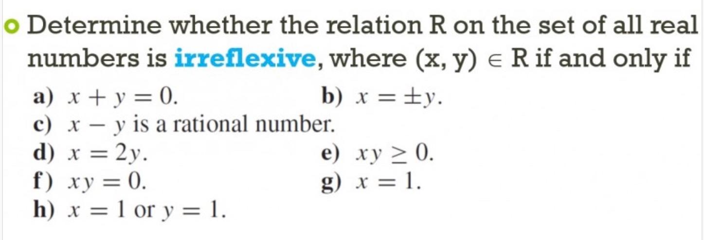 Solved O Determine Whether The Relation R On The Set Of All 