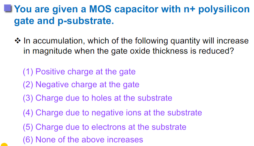 Solved You are given a MOS capacitor with n+ polysilicon | Chegg.com