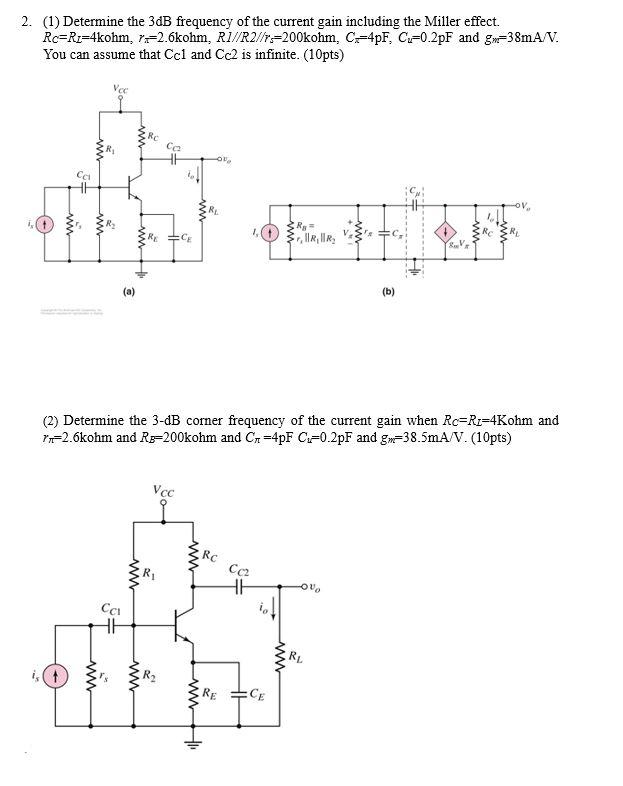 Solved 2. (1) Determine the 3dB frequency of the current | Chegg.com