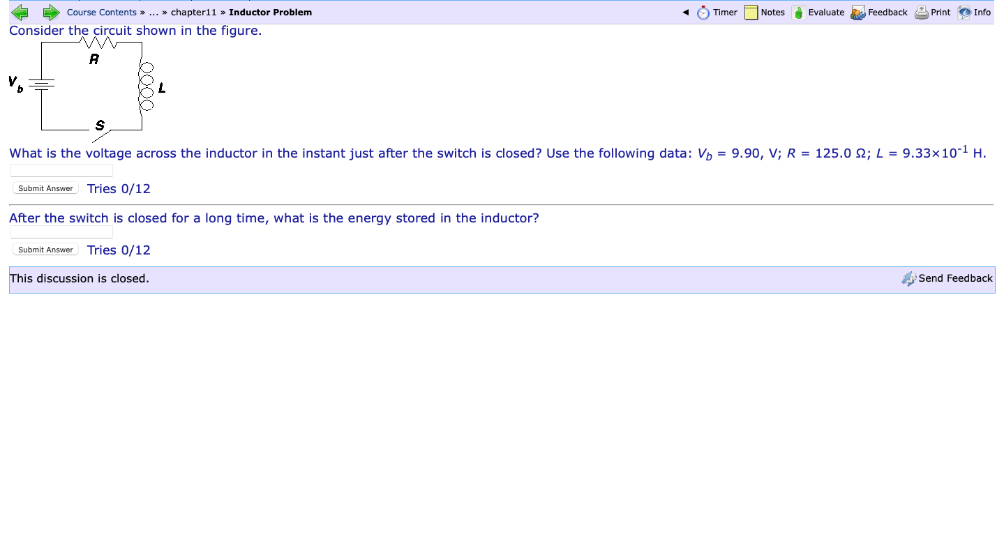 Solved Timer Notes Evaluate Feedback El Print Info Course 9932