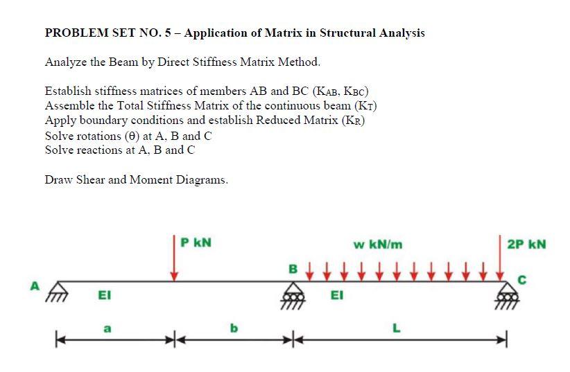 Solved PROBLEM SET NO. 5 - Application of Matrix in | Chegg.com