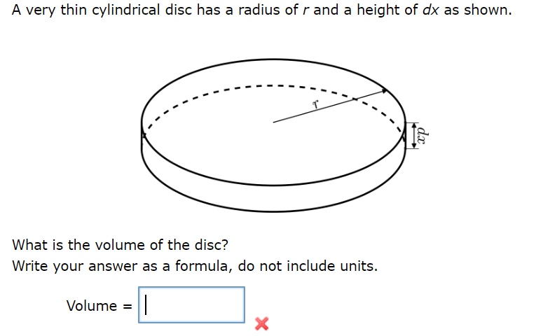 Solved A very thin cylindrical disc has a radius of r and a | Chegg.com