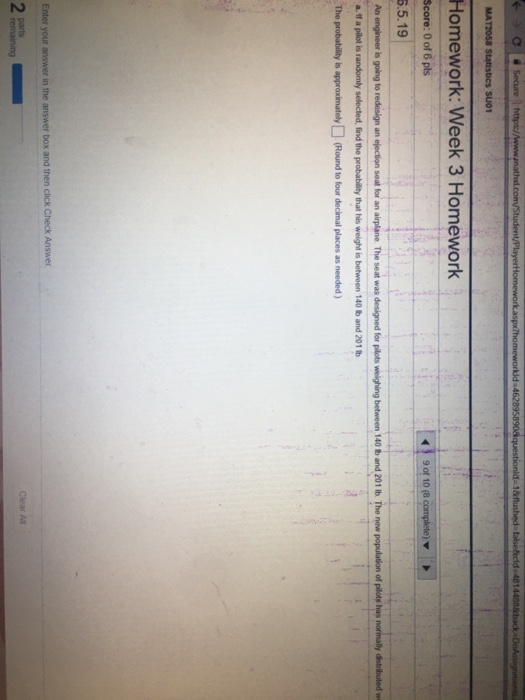 Solved Homework: Week 3 Homework 39 of 10 (8 .5.19 | Chegg.com