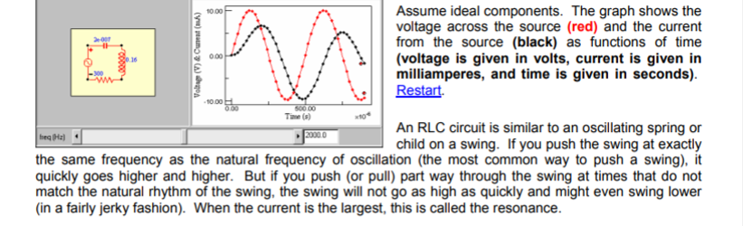 Solved Worksheet for Exploration 31.7: RLC Circuit Assume | Chegg.com