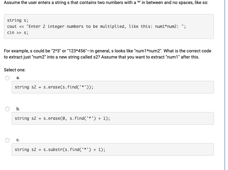 Solved Assume the user enters a string s that contains two | Chegg.com