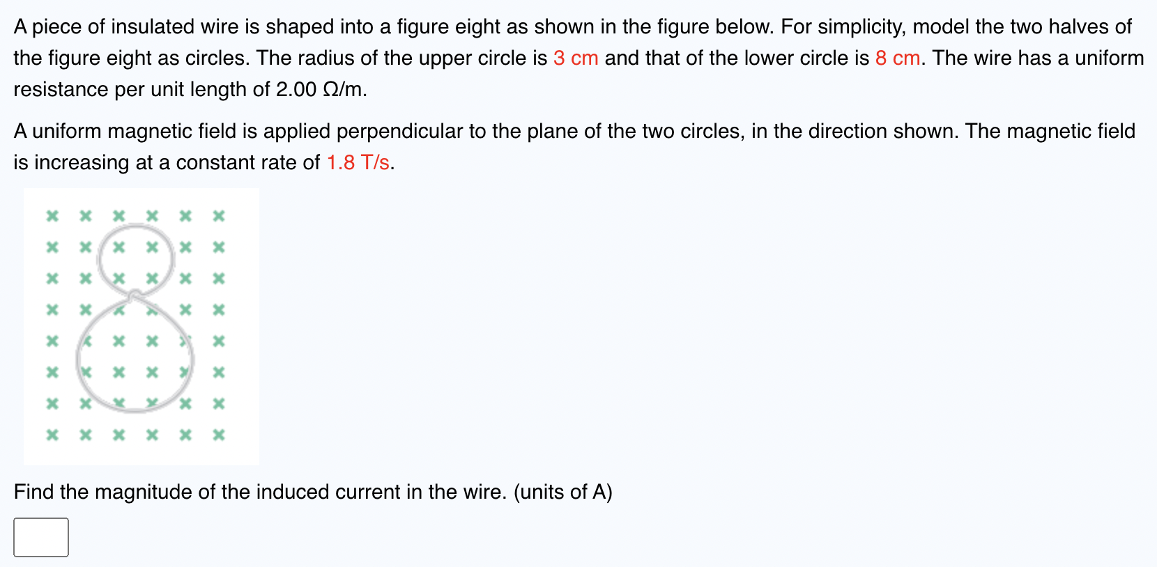 Solved piece of insulated wire is shaped into a figure eight | Chegg.com