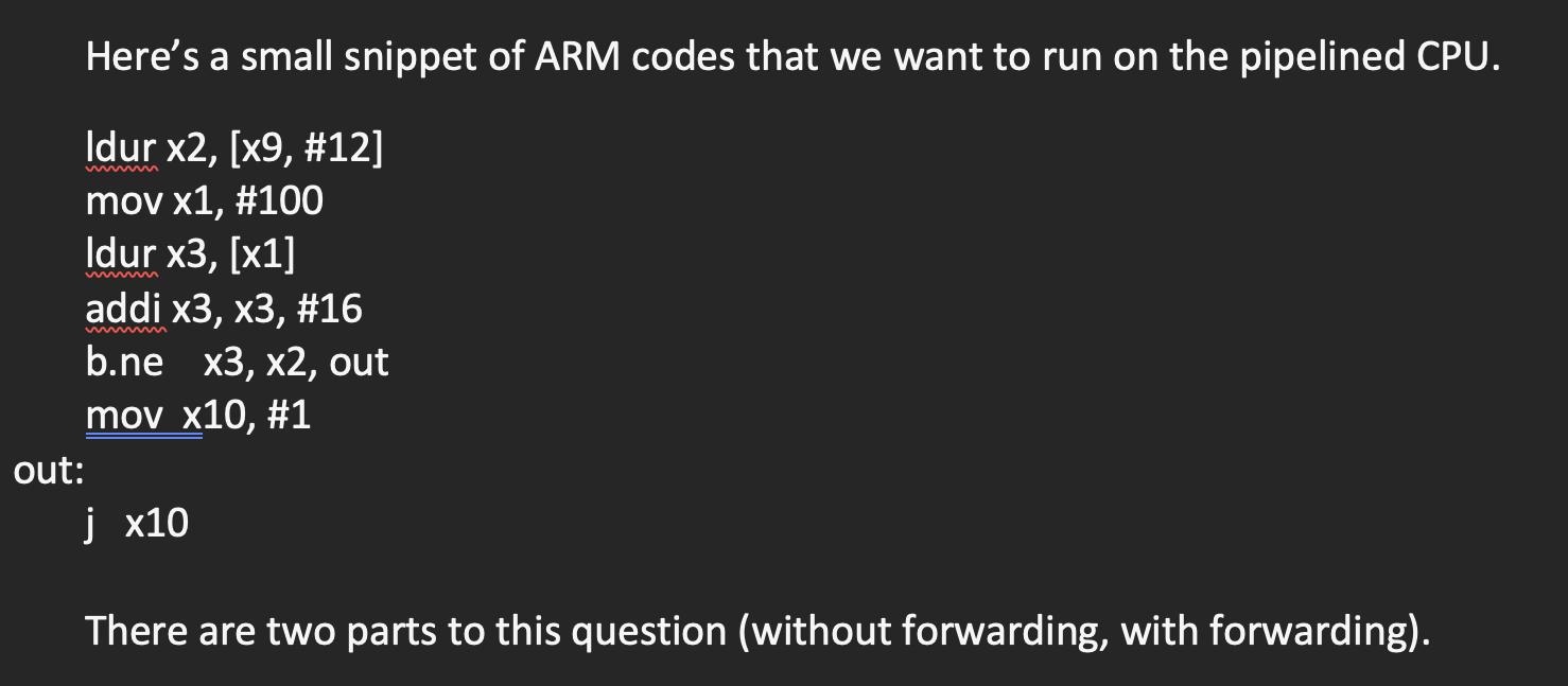 Solved Here's a small snippet of ARM codes that we want to | Chegg.com