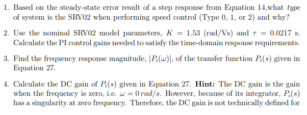 1. Based on the steady-state error result of a step | Chegg.com