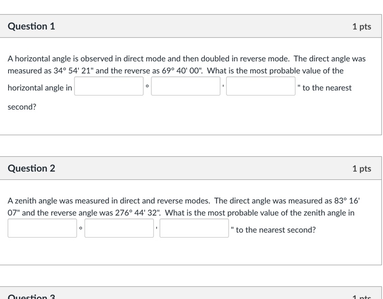 Solved A horizontal angle is observed in direct mode and | Chegg.com