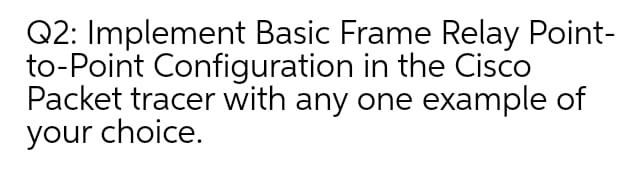 Solved Q2: Implement Basic Frame Relay Point- to-Point | Chegg.com