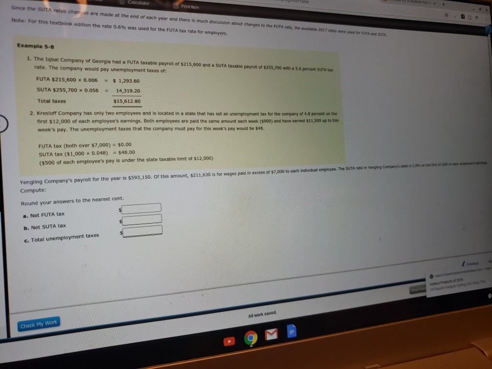 Solved Since the SUTA rates changes are made at the end of | Chegg.com