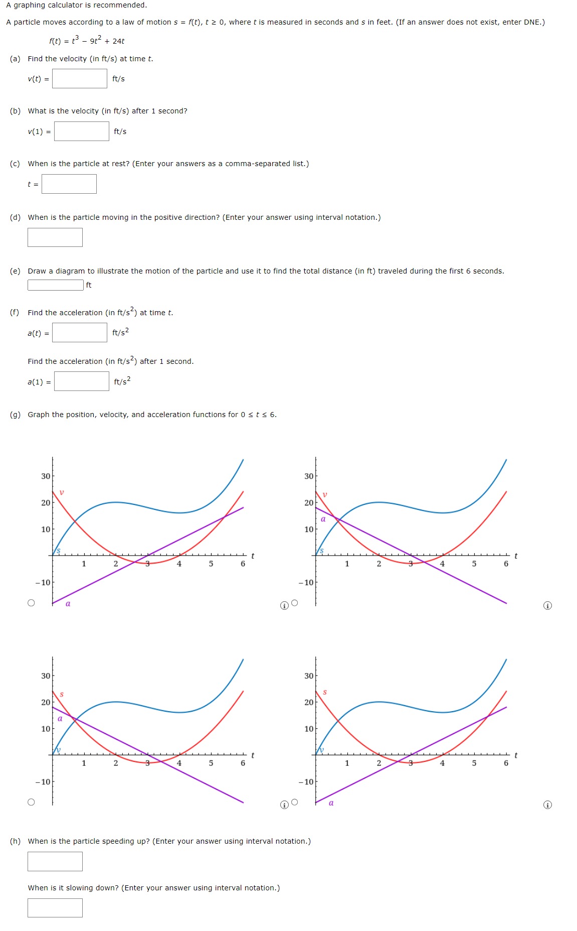 Solved A graphing calculator is recommended. A particle | Chegg.com