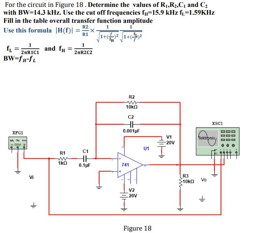 Solved 1 For the circuit in Figure 18. Determine the values | Chegg.com