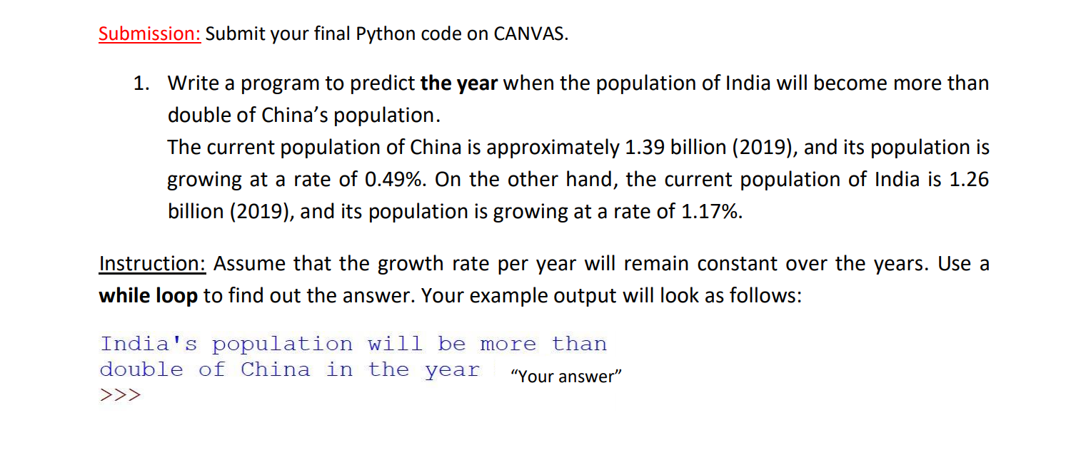 Solved Submission Submit Your Final Python Code On Canvas 2856