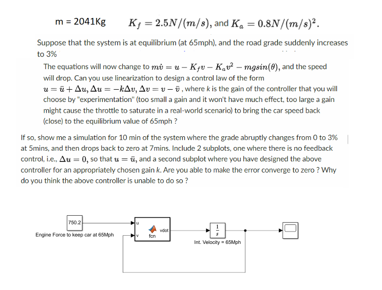 Please help implement in this equation in simulink. | Chegg.com