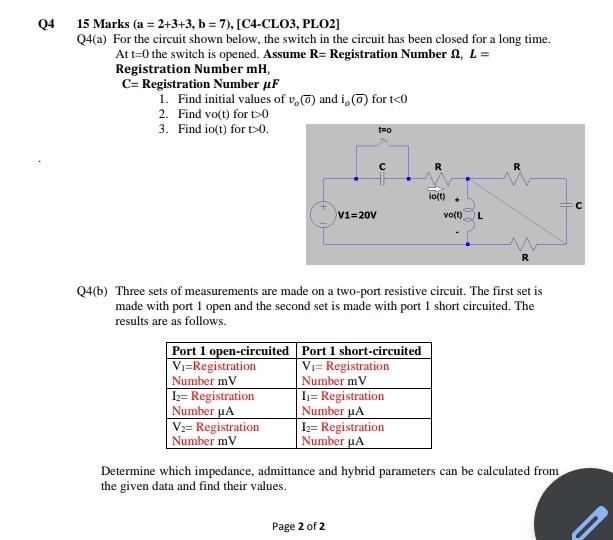 Solved Q4 15 Marks (a = 2+3+3, b = 7), [C4-CLO3, PLO2] Q4(a) | Chegg.com