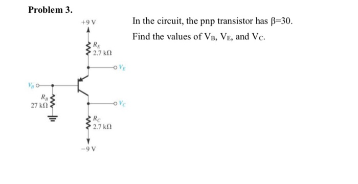 Solved Problem 3 In the circuit, the pnp transistor has | Chegg.com