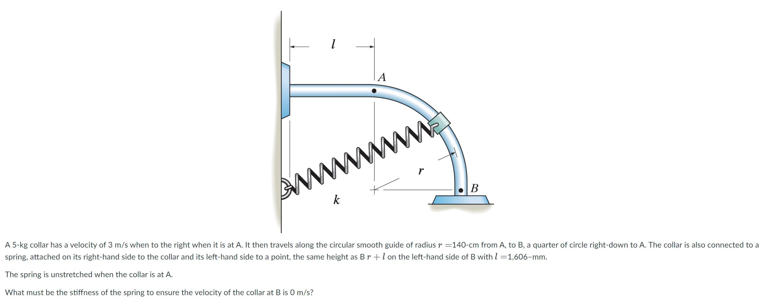 Solved spring, attached on its right-hand side to the collar | Chegg.com