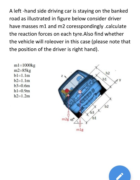 Solved A left -hand side driving car is staying on the | Chegg.com