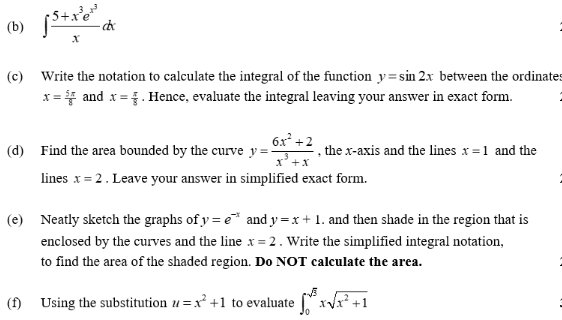Solved (b) ∫x5+x3ex3dx (c) Write the notation to calculate | Chegg.com