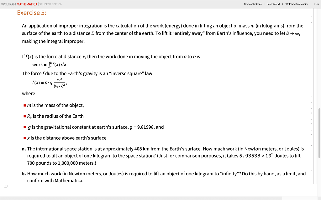 Solved WOLFRAM MATHEMATICA STUDENT EDITION Demonstrations | Chegg.com