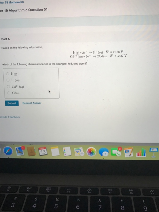 Solved ter 19 Homework er 19 Algorithmic Question 51 Part A | Chegg.com