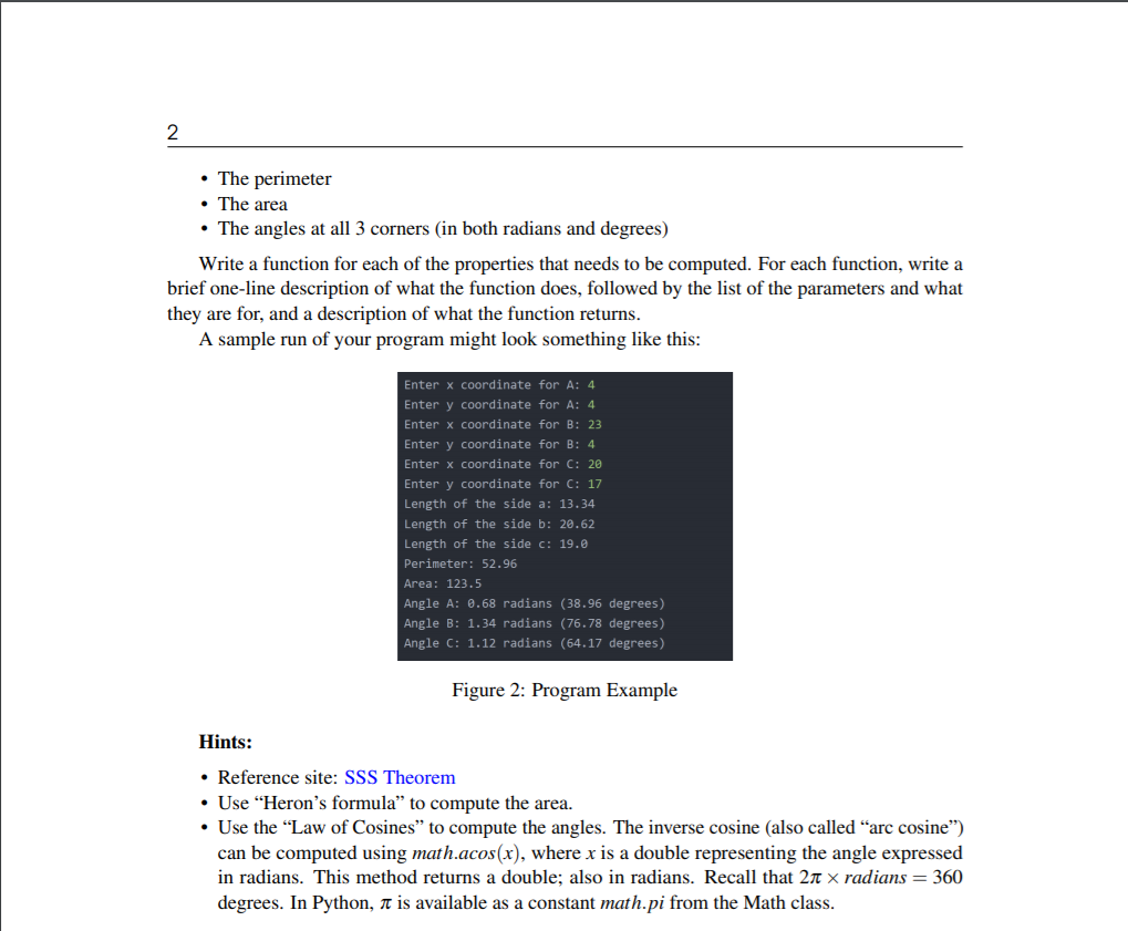 Solved Problem 1 A triangle is defined by the x and y | Chegg.com